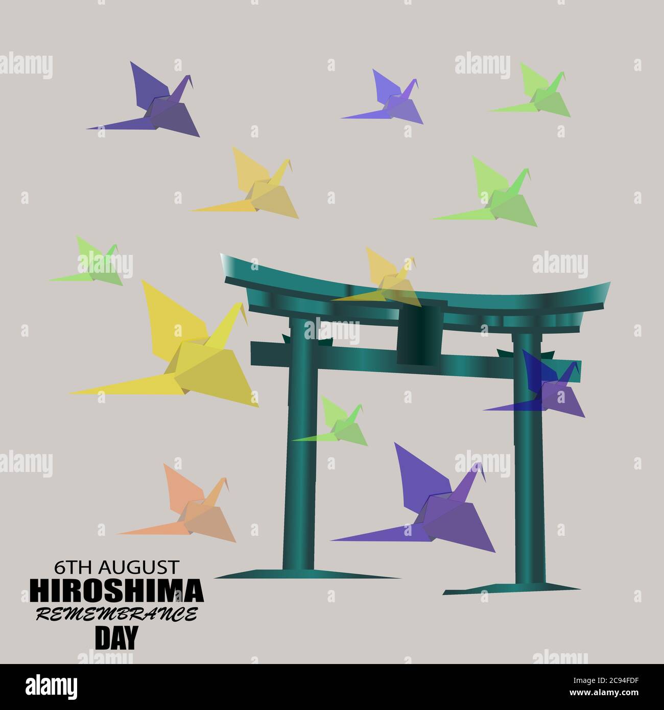 Vector illustration bird paper crane, bird paper craft for Hiroshima ...