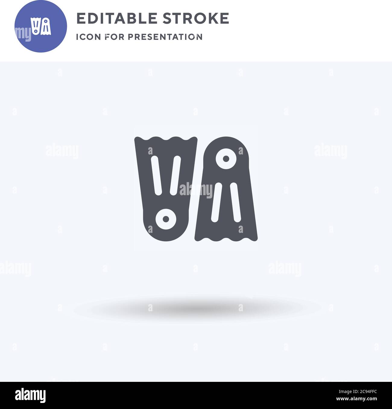 Fins icon vector, filled flat sign, solid pictogram isolated on white ...