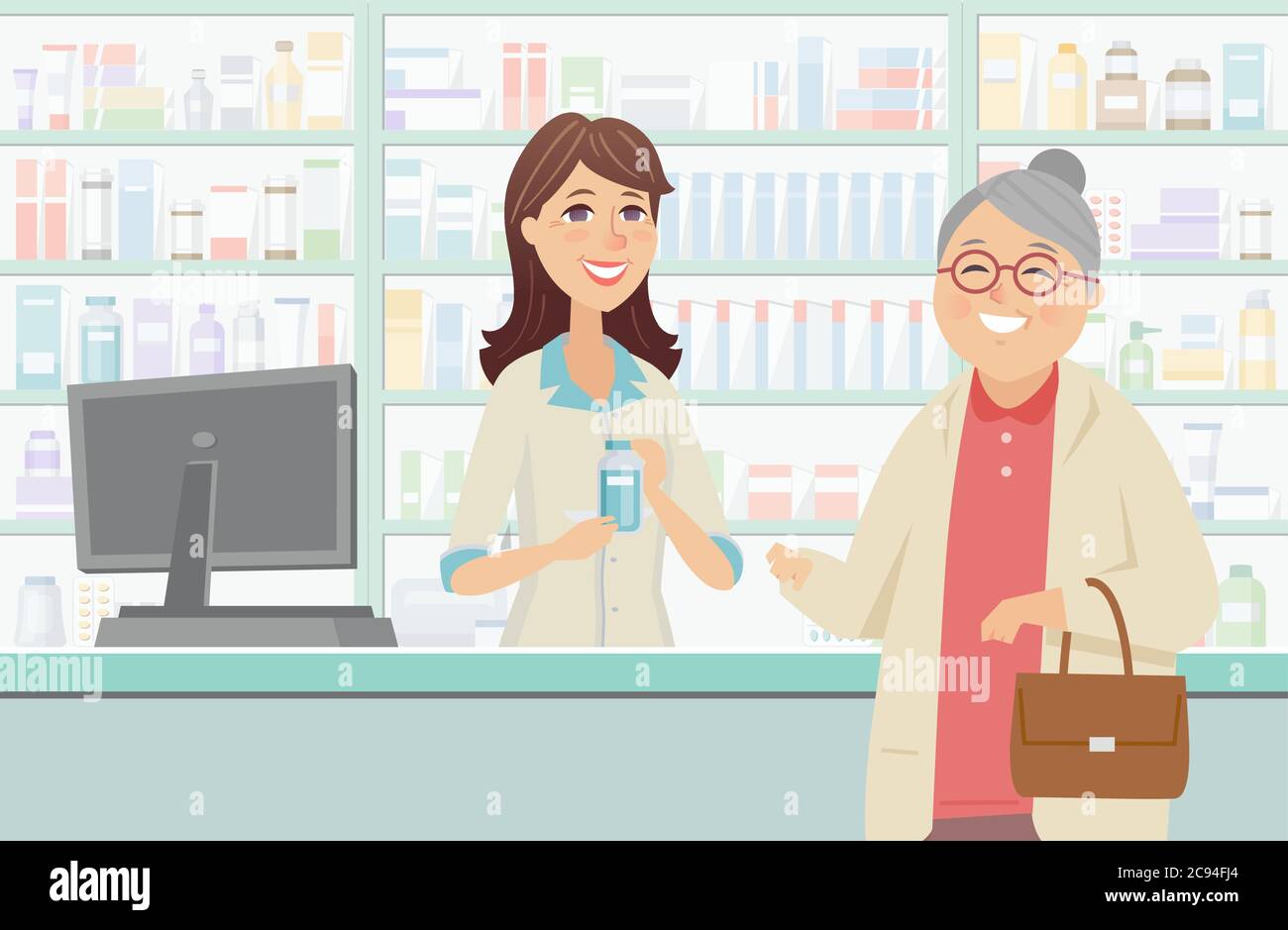 Pharmacist And Patient Cartoon