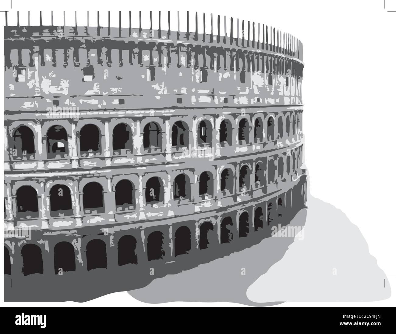 vector illustration of an ancient Roman building Stock Vector Image ...