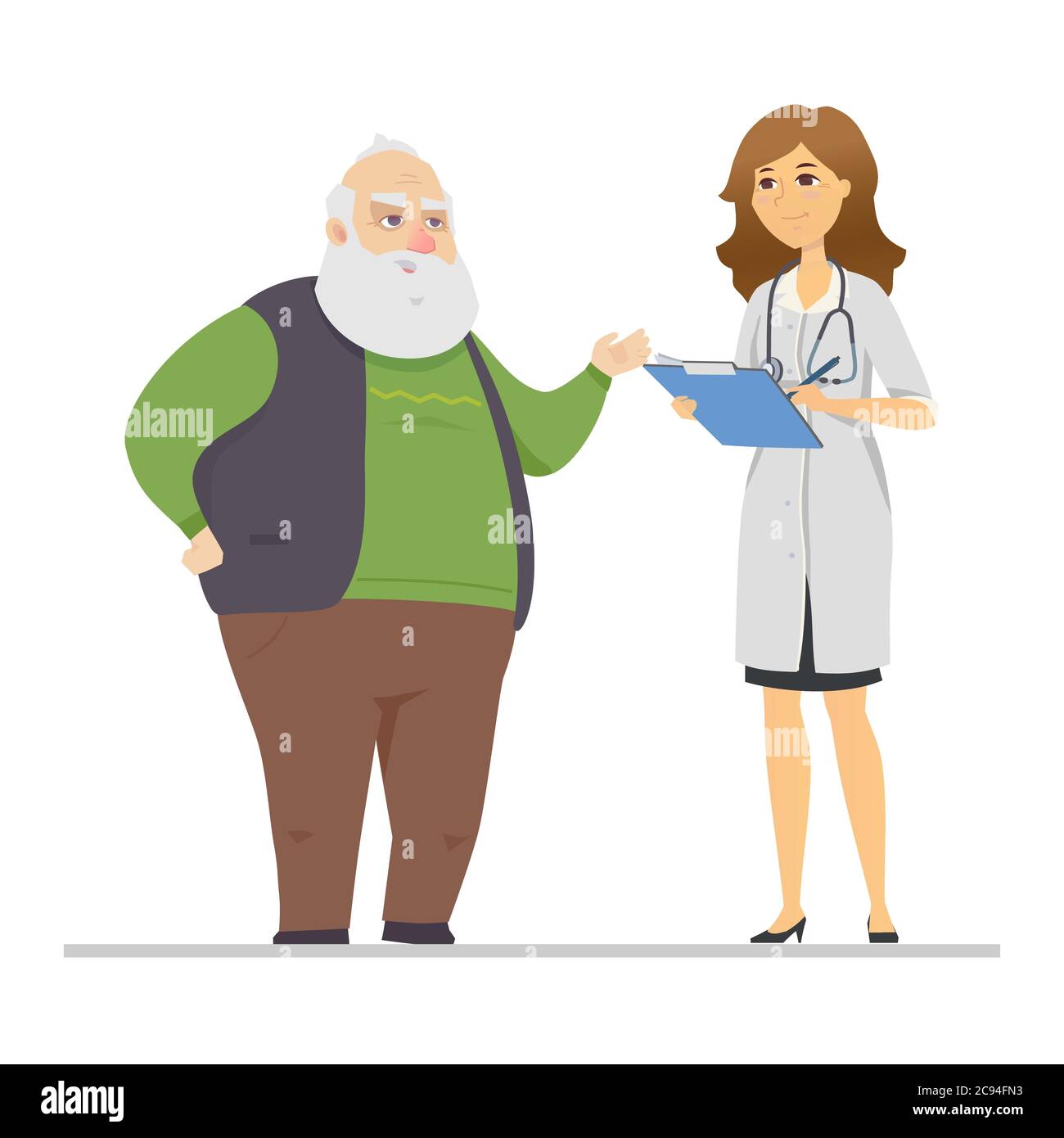 Elderly patient talk hospital Stock Vector Images - Alamy
