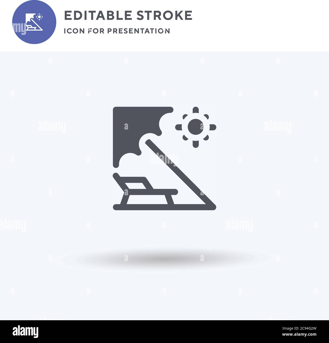 Beach icon vector, filled flat sign, solid pictogram isolated on white ...