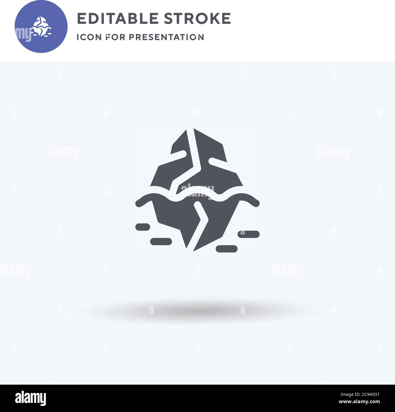 Iceberg icon vector, filled flat sign, solid pictogram isolated on ...