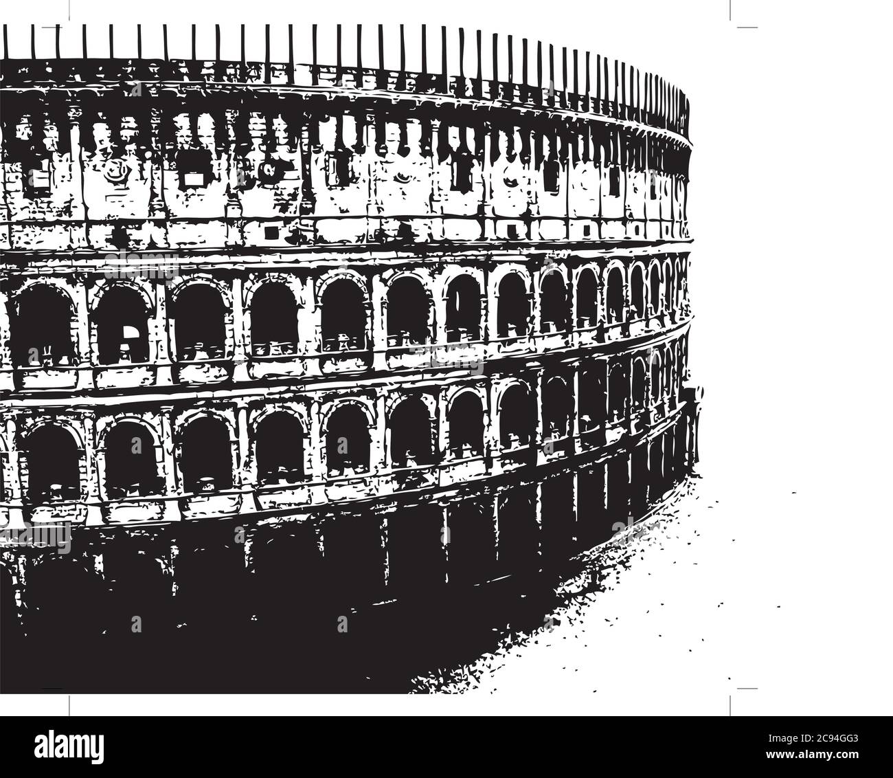 vector illustration of an ancient Roman building Stock Vector Image ...