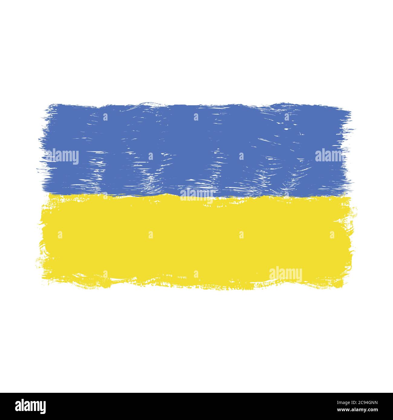 Flag of Ukraine,watercolor brush style,hand drawn vector illustration ...