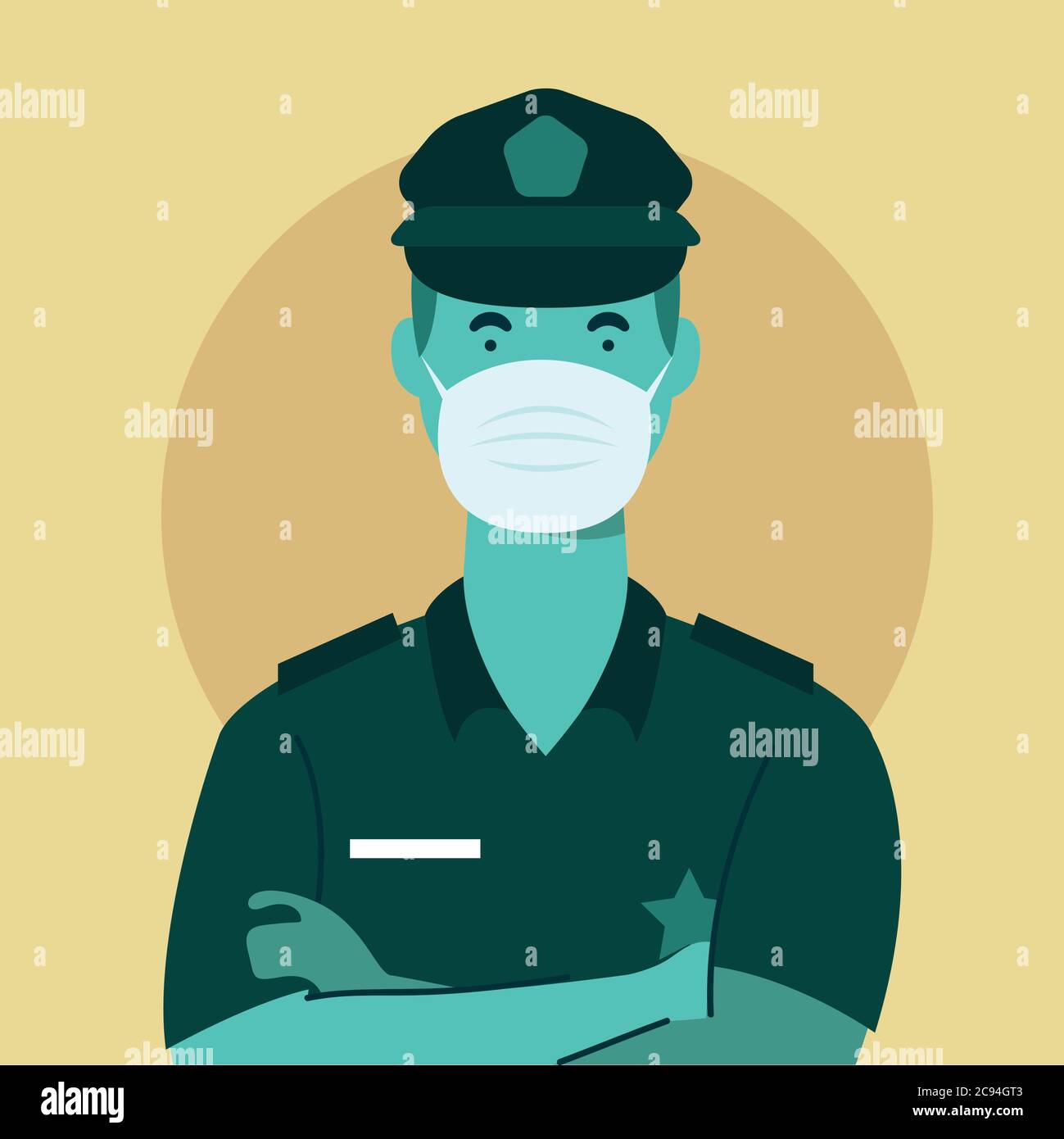 Policeman wearing uniform Stock Vector Images - Alamy