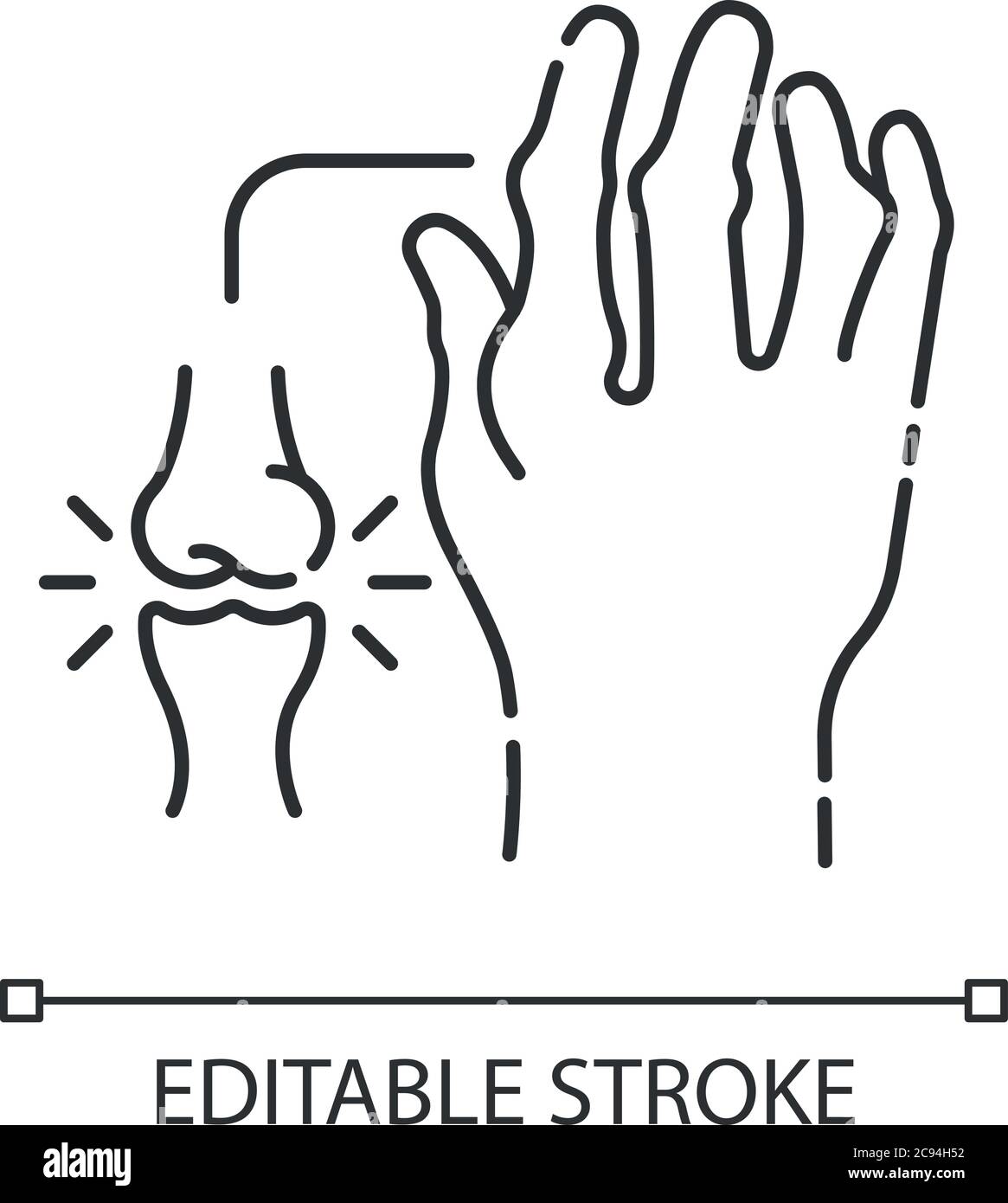 Rheumatoid arthritis linear icon. Pathological disease. Damaged bones ...