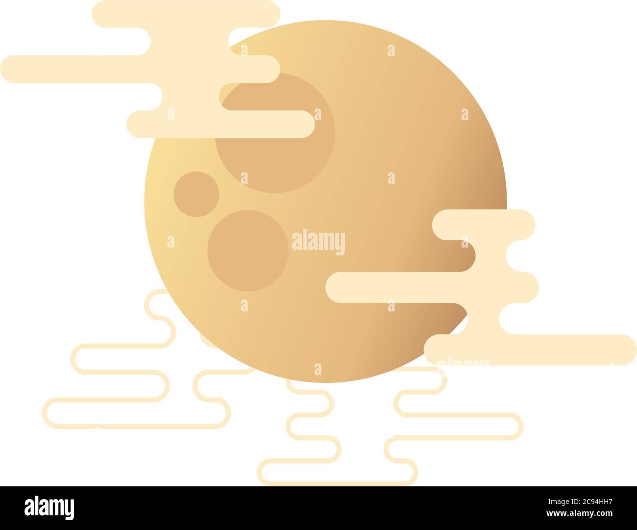 mid autumn festival moon and clouds vector illustration design Stock ...