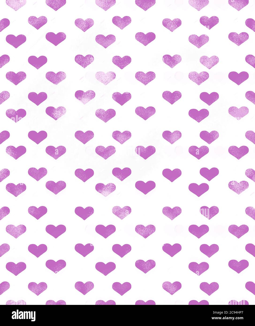Seamless pattern with watercolor hearts. Romantic love hand drawn ...