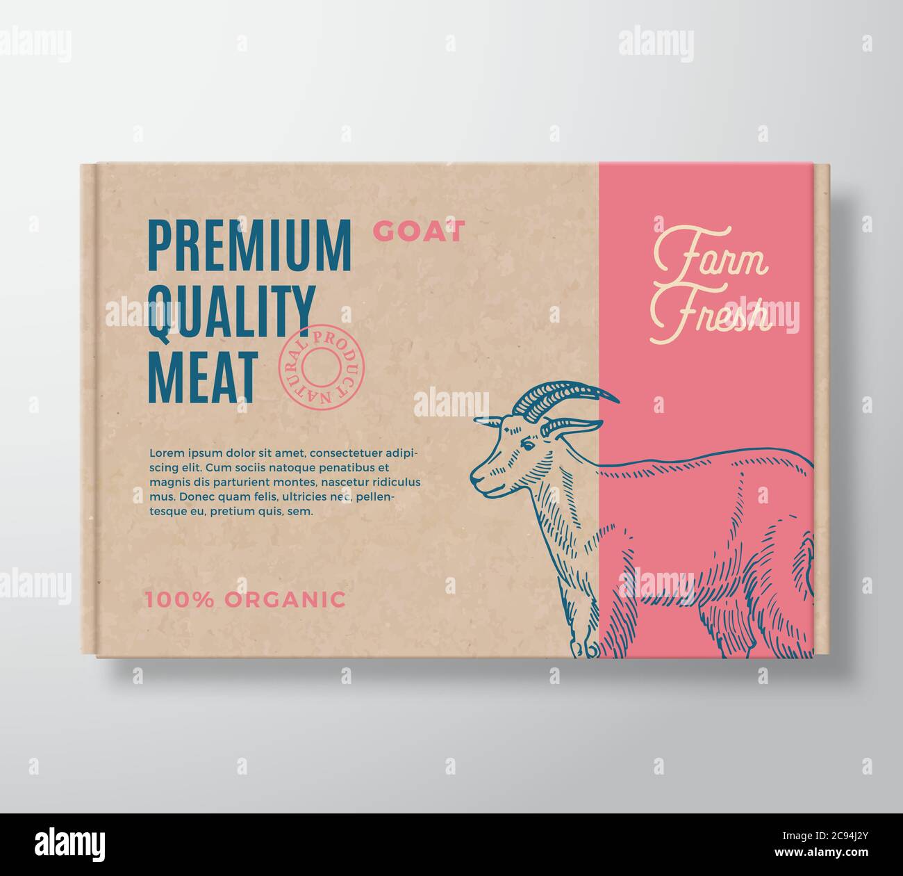 Premium Quality Goat Vector Meat Packaging Label Design on a Craft ...