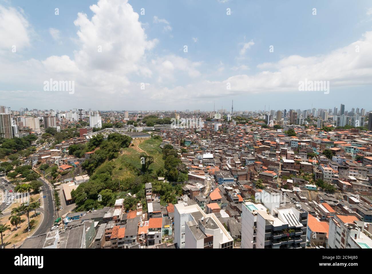 Urban social contrast. Buildings and slum. Inequality Stock Photo - Alamy