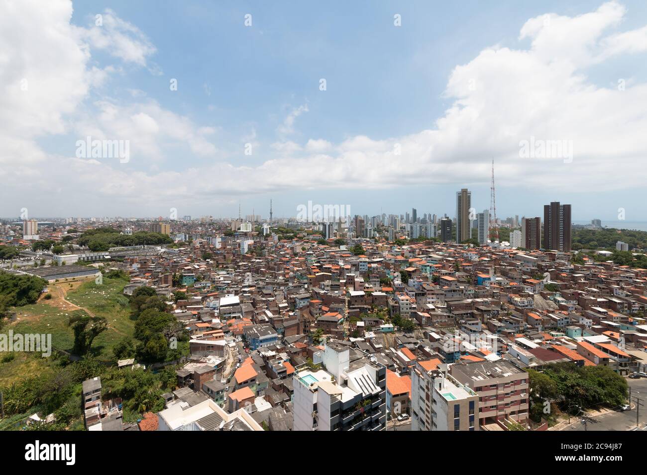 Urban social contrast. Buildings and slum. Inequality Stock Photo - Alamy