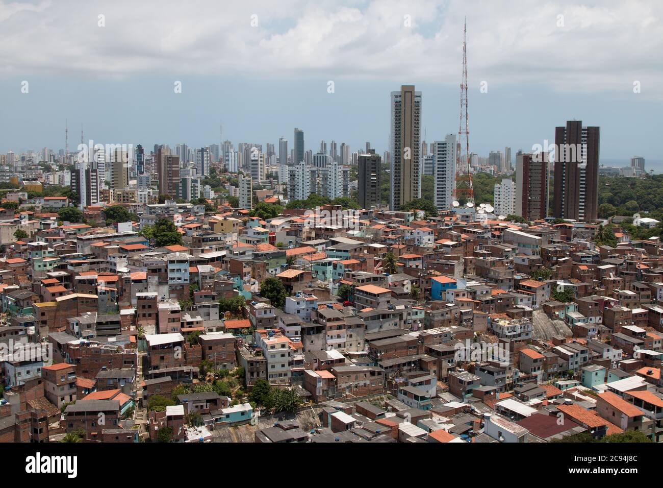 Urban social contrast. Buildings and slum. Inequality Stock Photo - Alamy