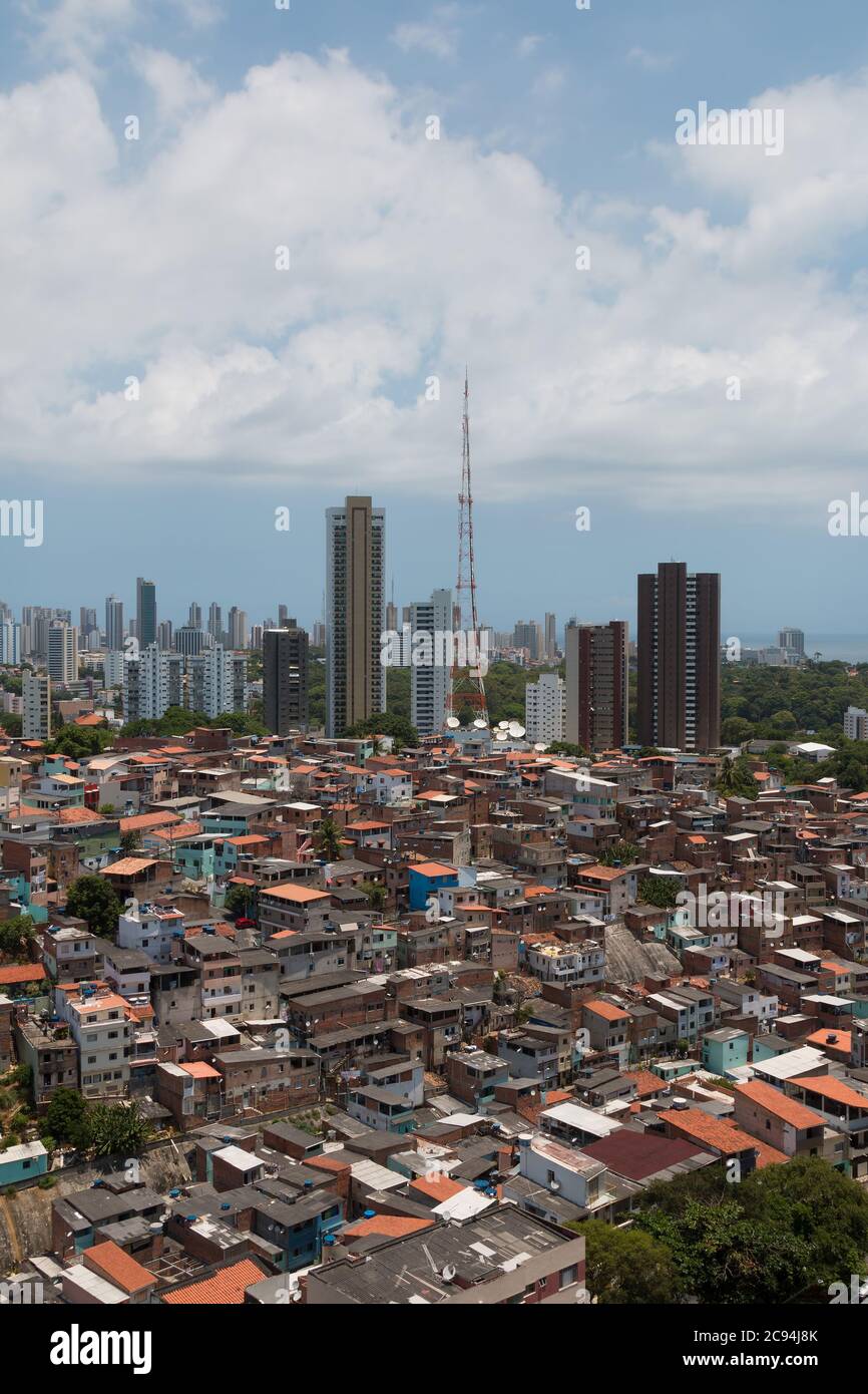 Urban social contrast. Buildings and slum. Inequality Stock Photo - Alamy