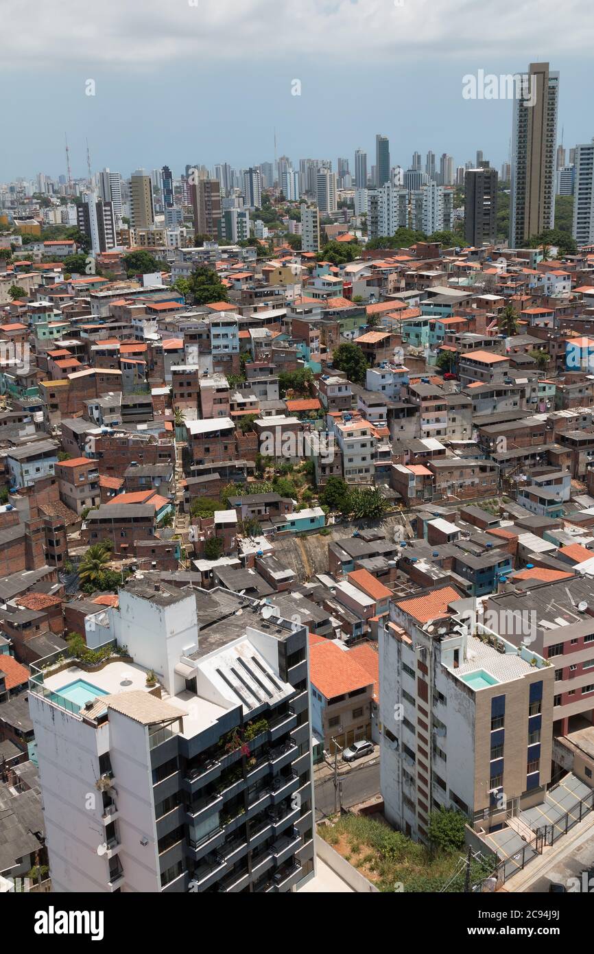 Urban social contrast. Buildings and slum. Inequality Stock Photo - Alamy