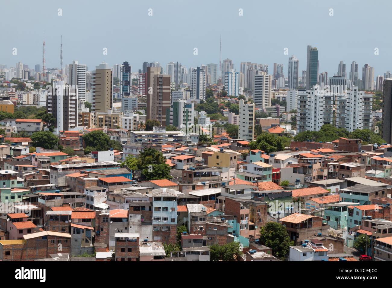 Urban social contrast. Buildings and slum. Inequality Stock Photo - Alamy