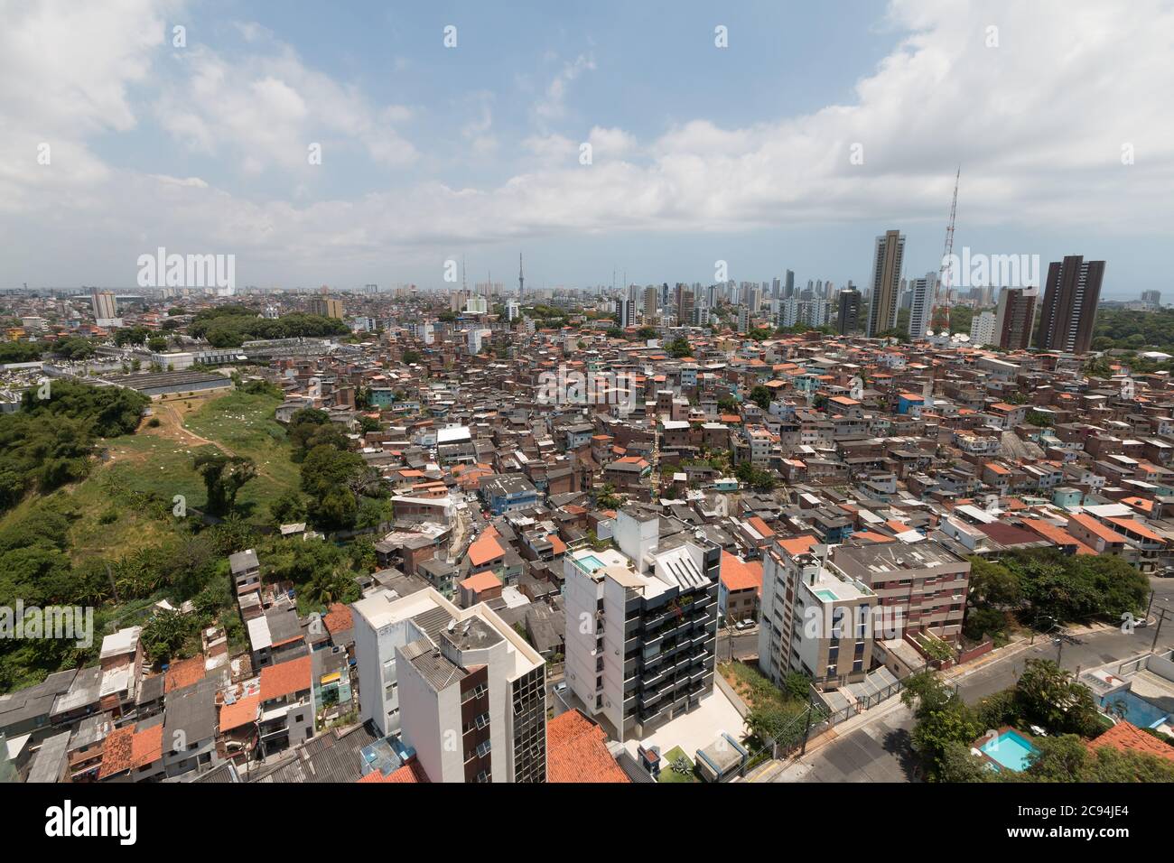 Urban social contrast. Buildings and slum. Inequality Stock Photo - Alamy