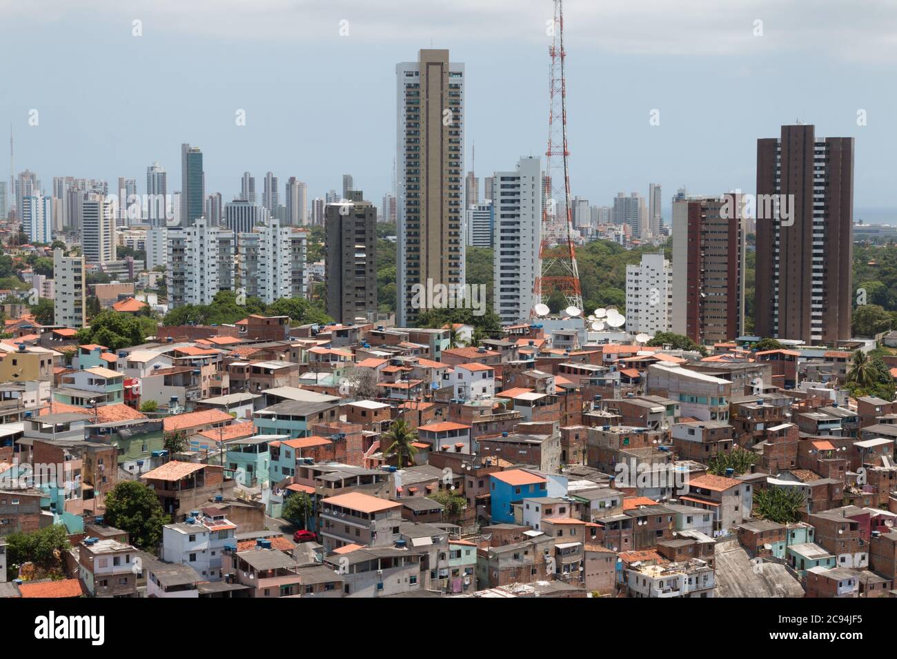 Urban social contrast. Buildings and slum. Inequality Stock Photo - Alamy