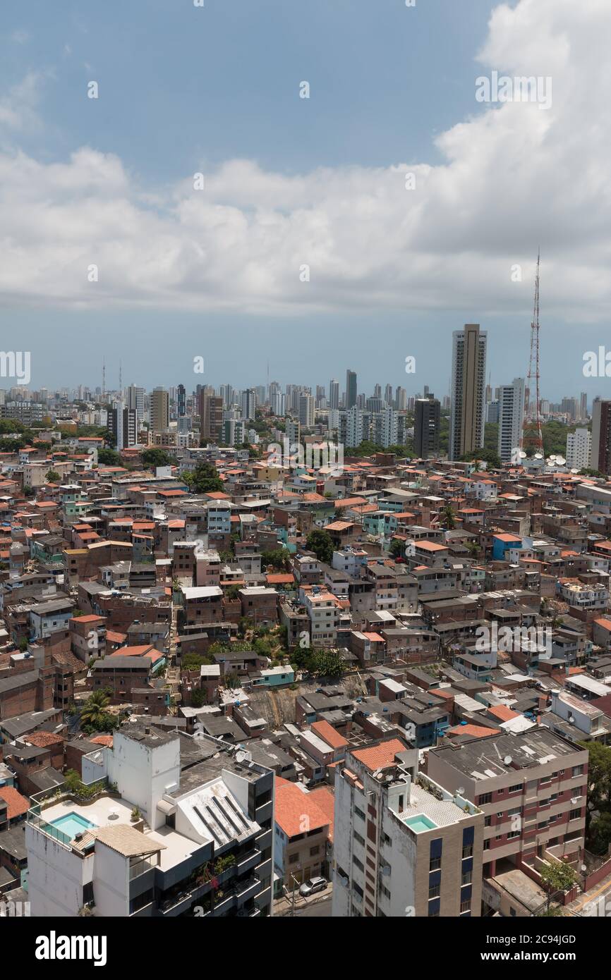 Urban social contrast. Buildings and slum. Inequality Stock Photo - Alamy