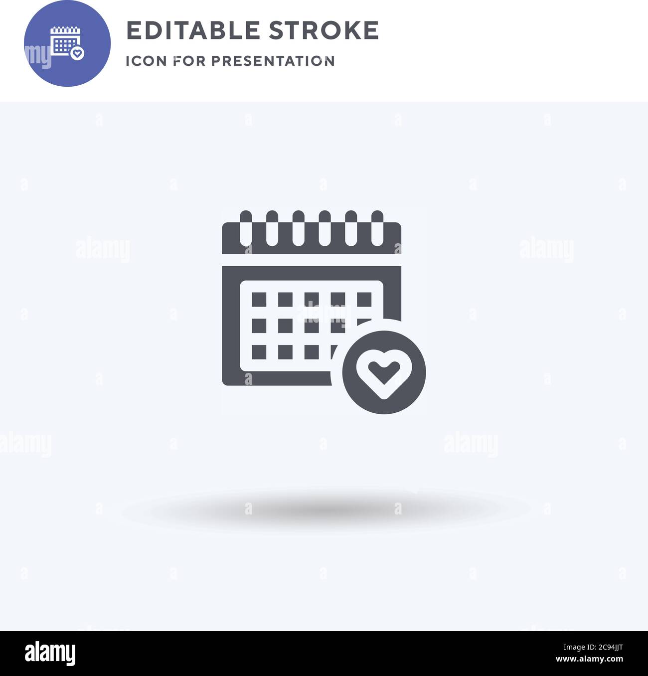 Calendar icon vector, filled flat sign, solid pictogram isolated on ...