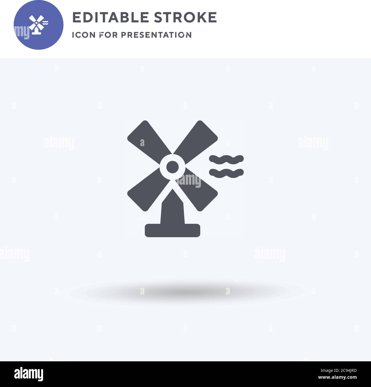 Wind Power icon vector, filled flat sign, solid pictogram isolated on ...