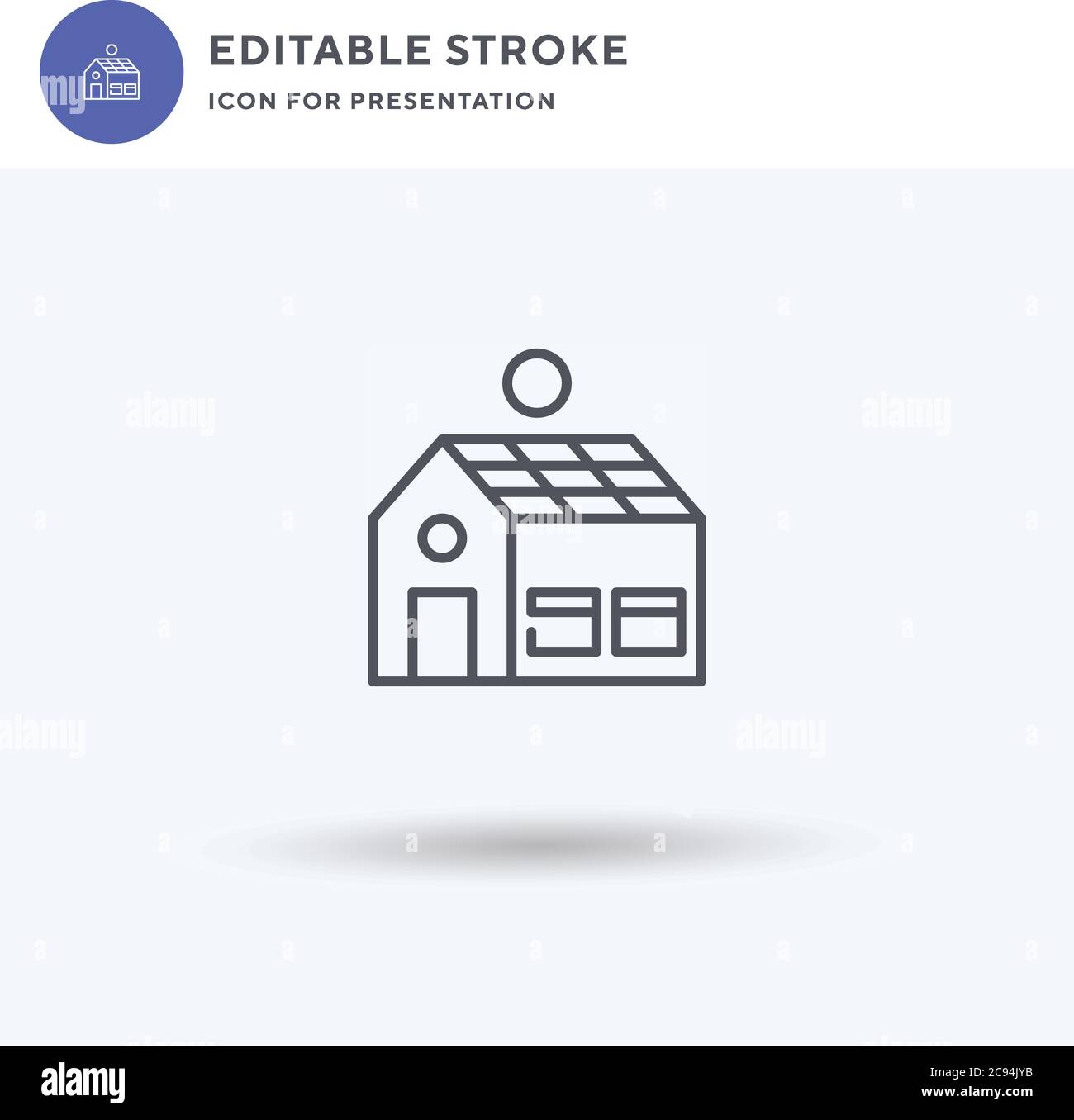 Solar House icon vector, filled flat sign, solid pictogram isolated on ...