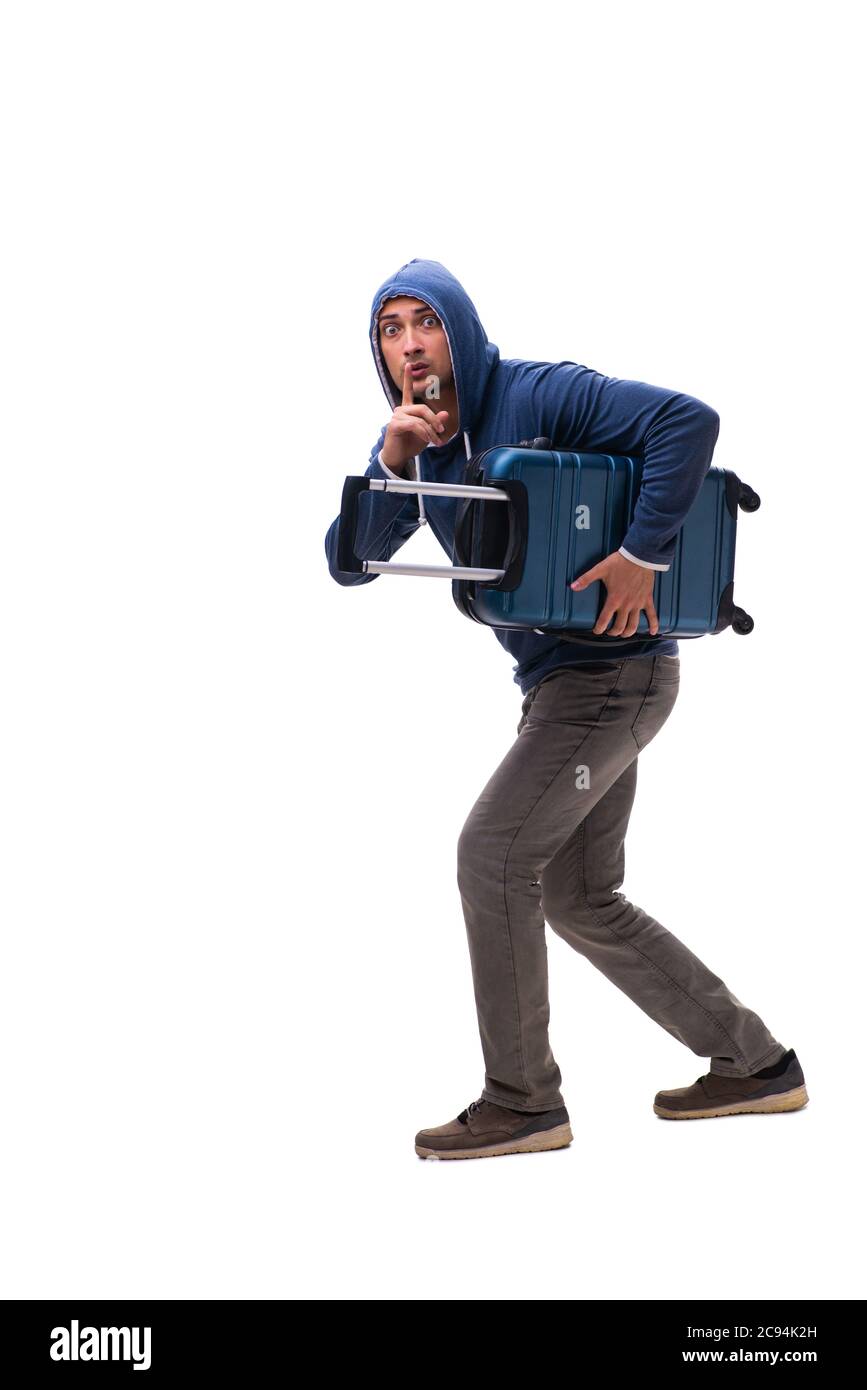 Young male bandit isolated on white background Stock Photo - Alamy