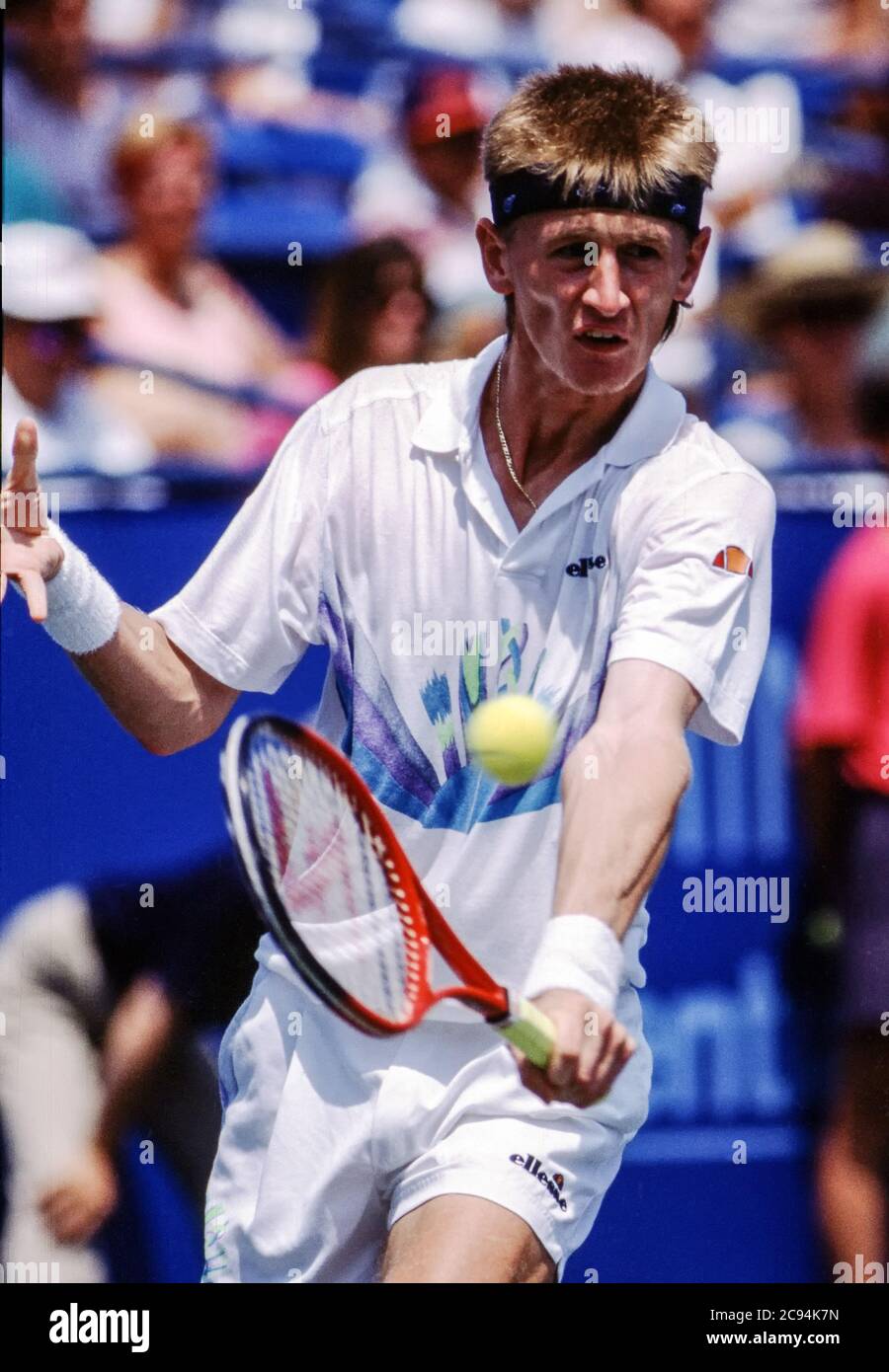 Tennis player Peter Korda make a shot during a match Stock Photo - Alamy