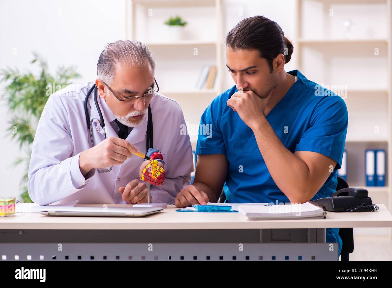 Two male doctors working in the modern clinic Stock Photo - Alamy