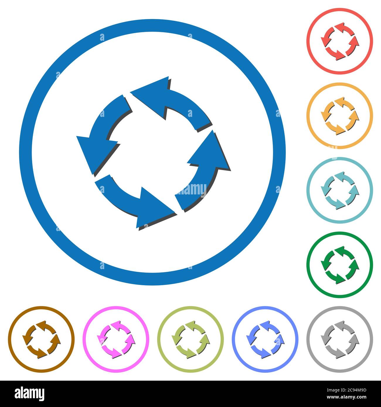 Rotating circles on green background Stock Vector Images - Alamy