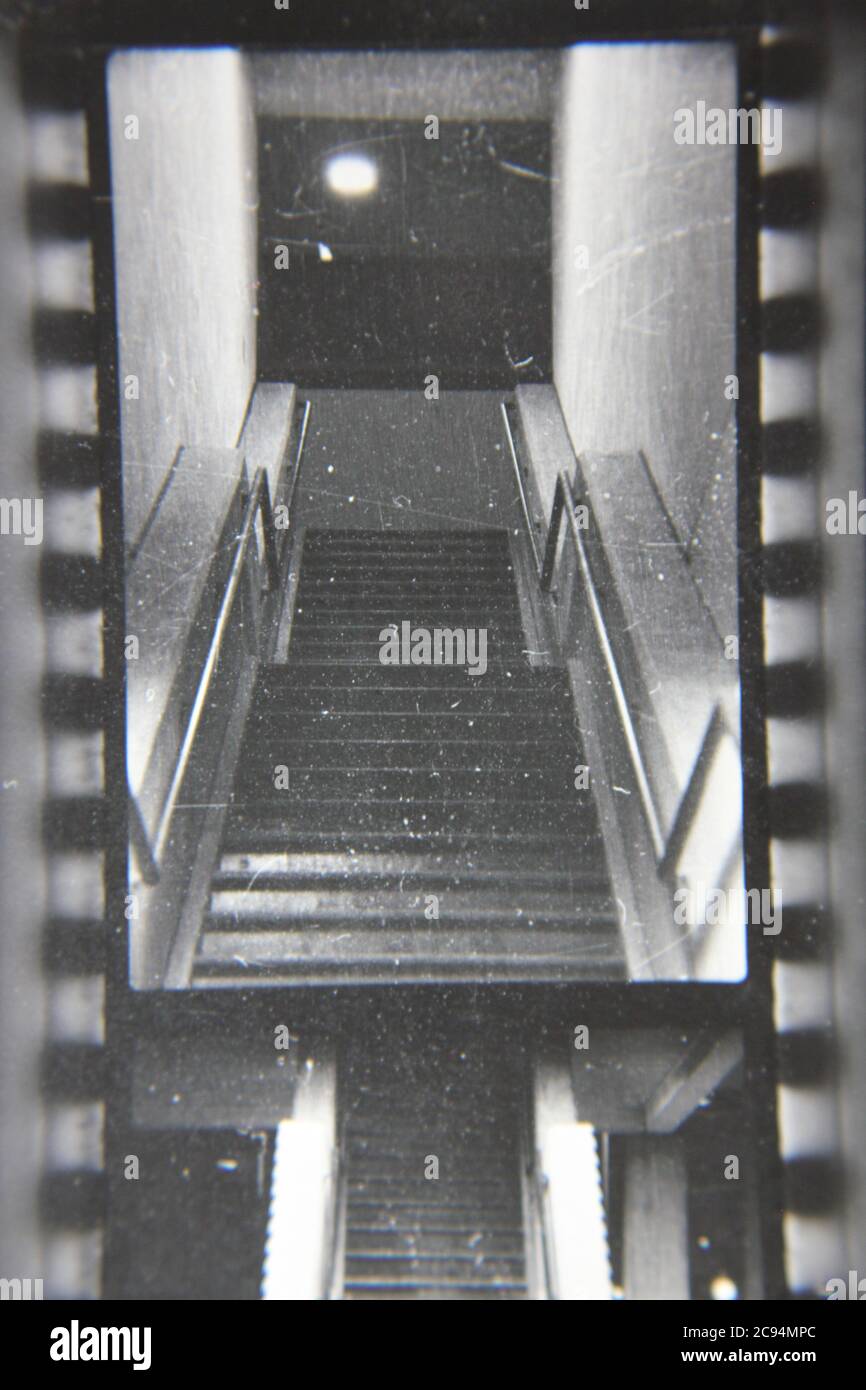 Fine 1970s vintage black and white photography of a flight of stairs ...