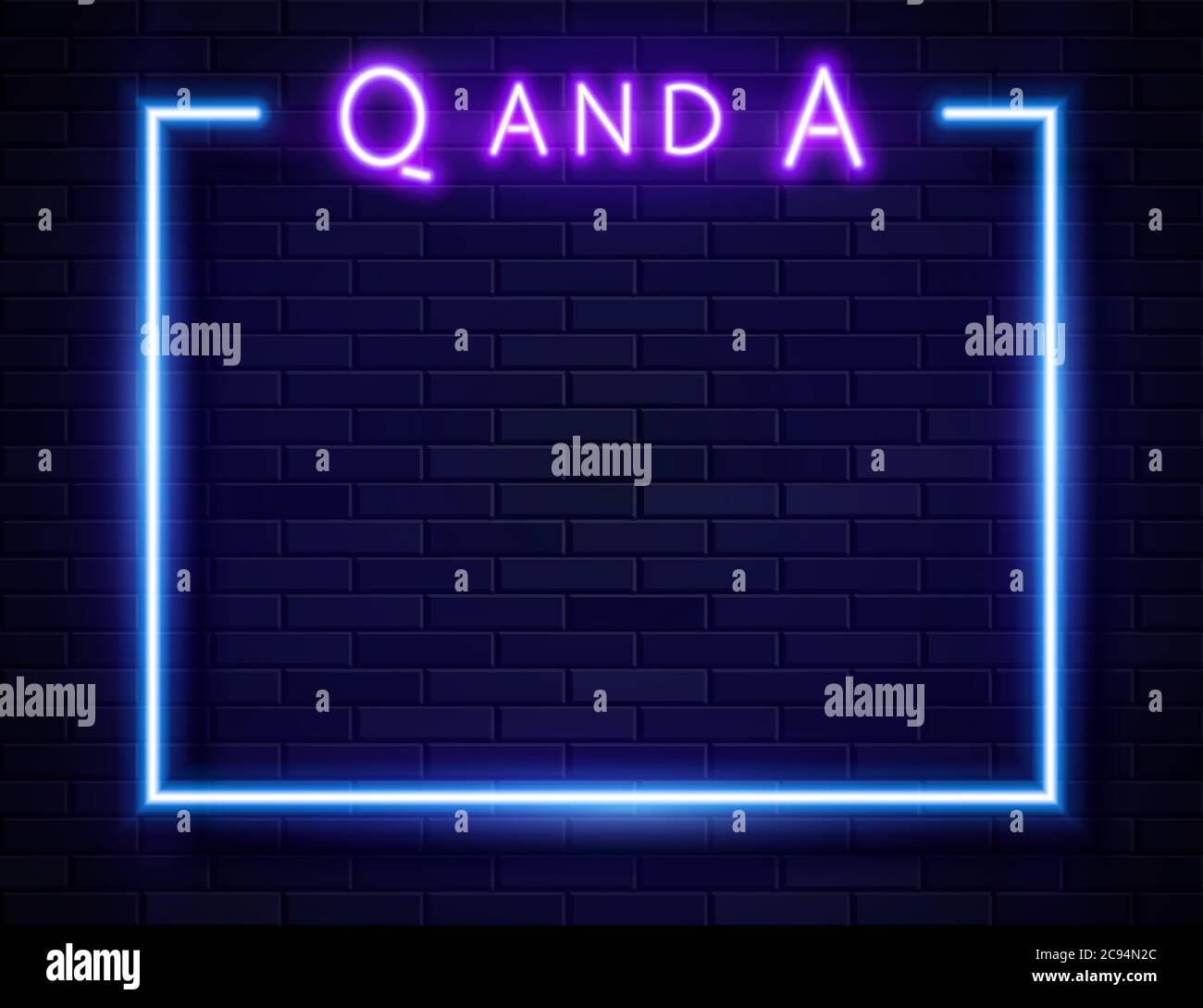 Vector Retro Neon Violet Question and Answer Frame Stock Vector Image ...