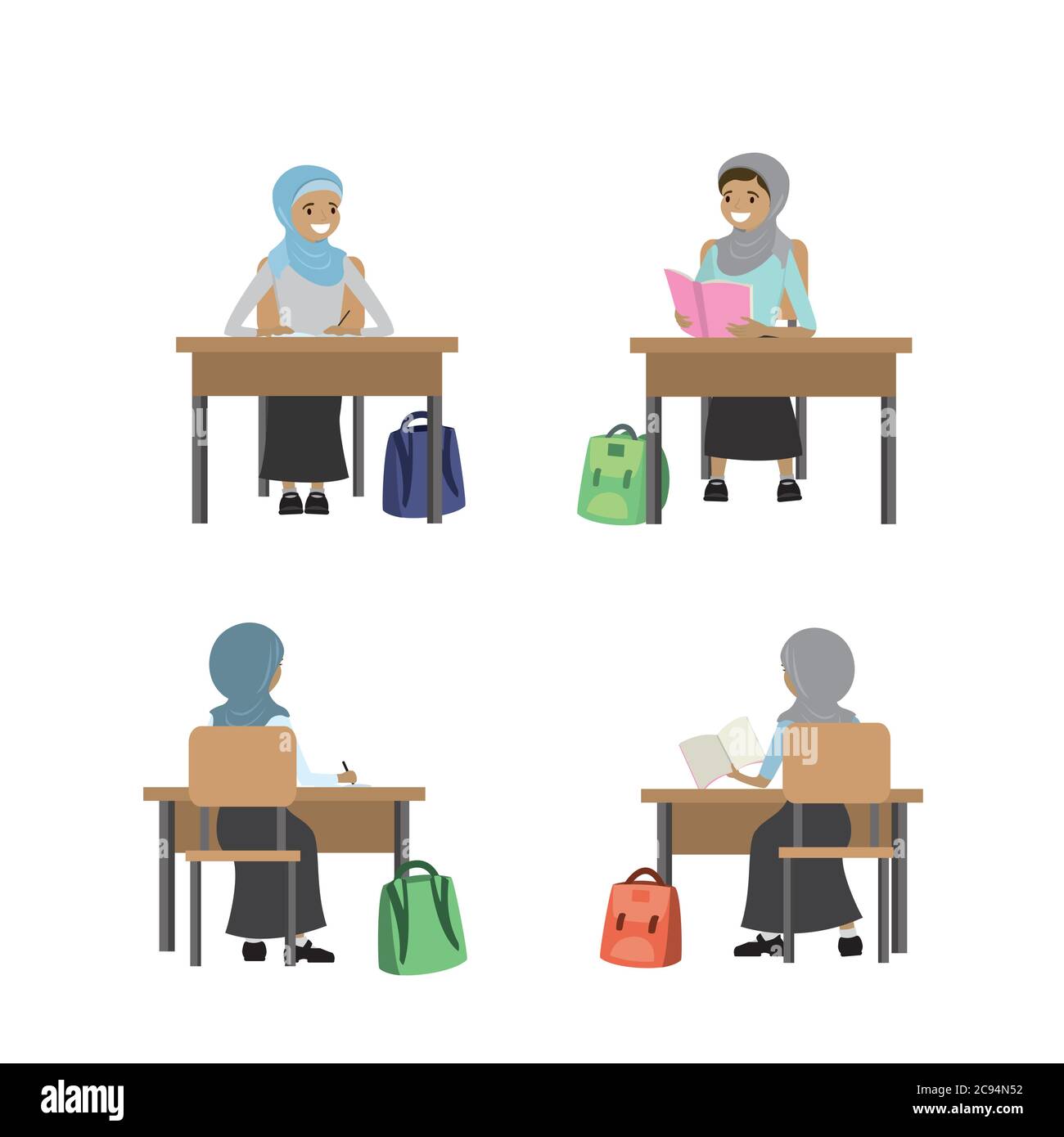 Muslim teen girls Stock Vector Images - Alamy