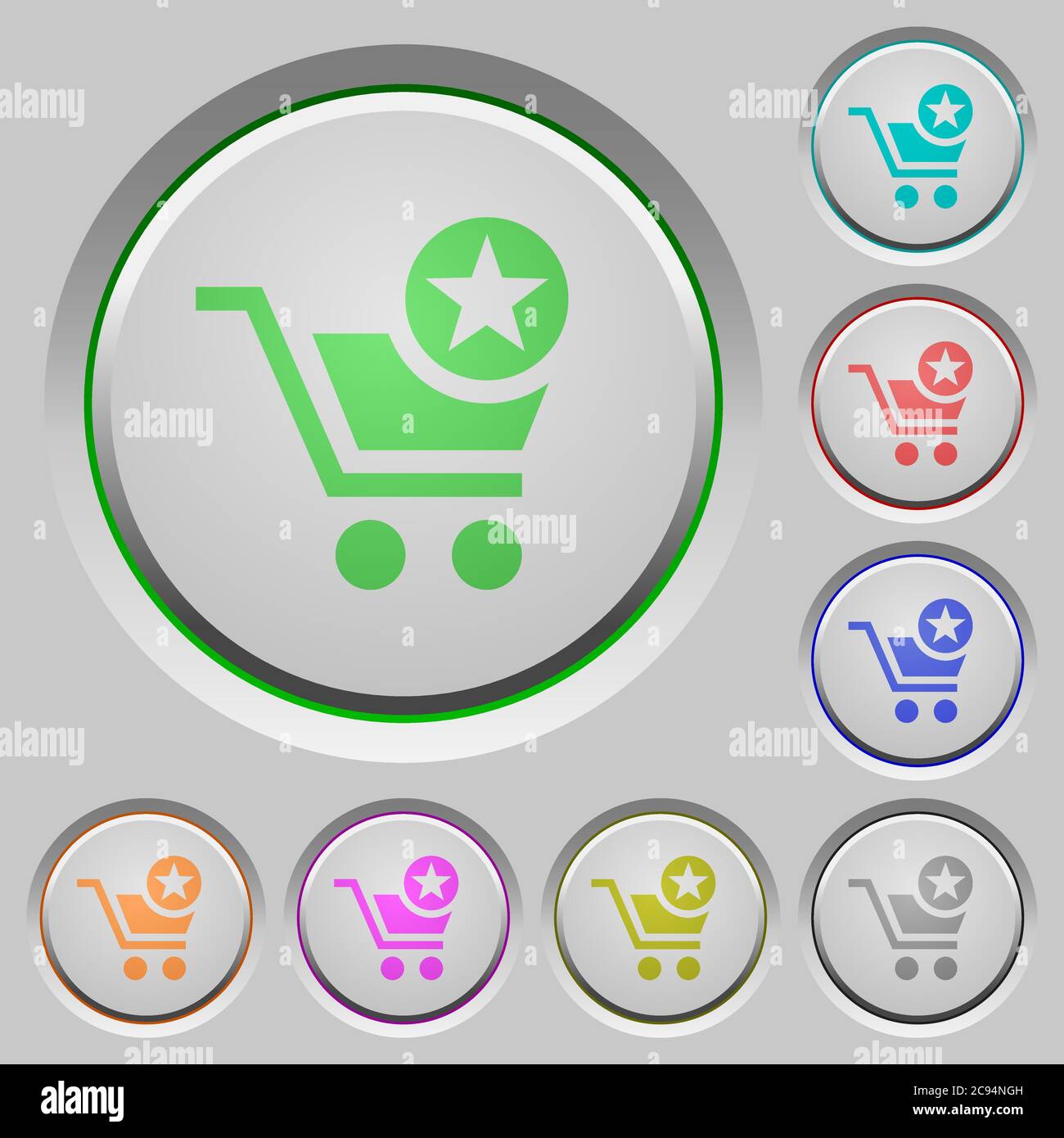 Mark cart item color icons on sunk push buttons Stock Vector Image ...