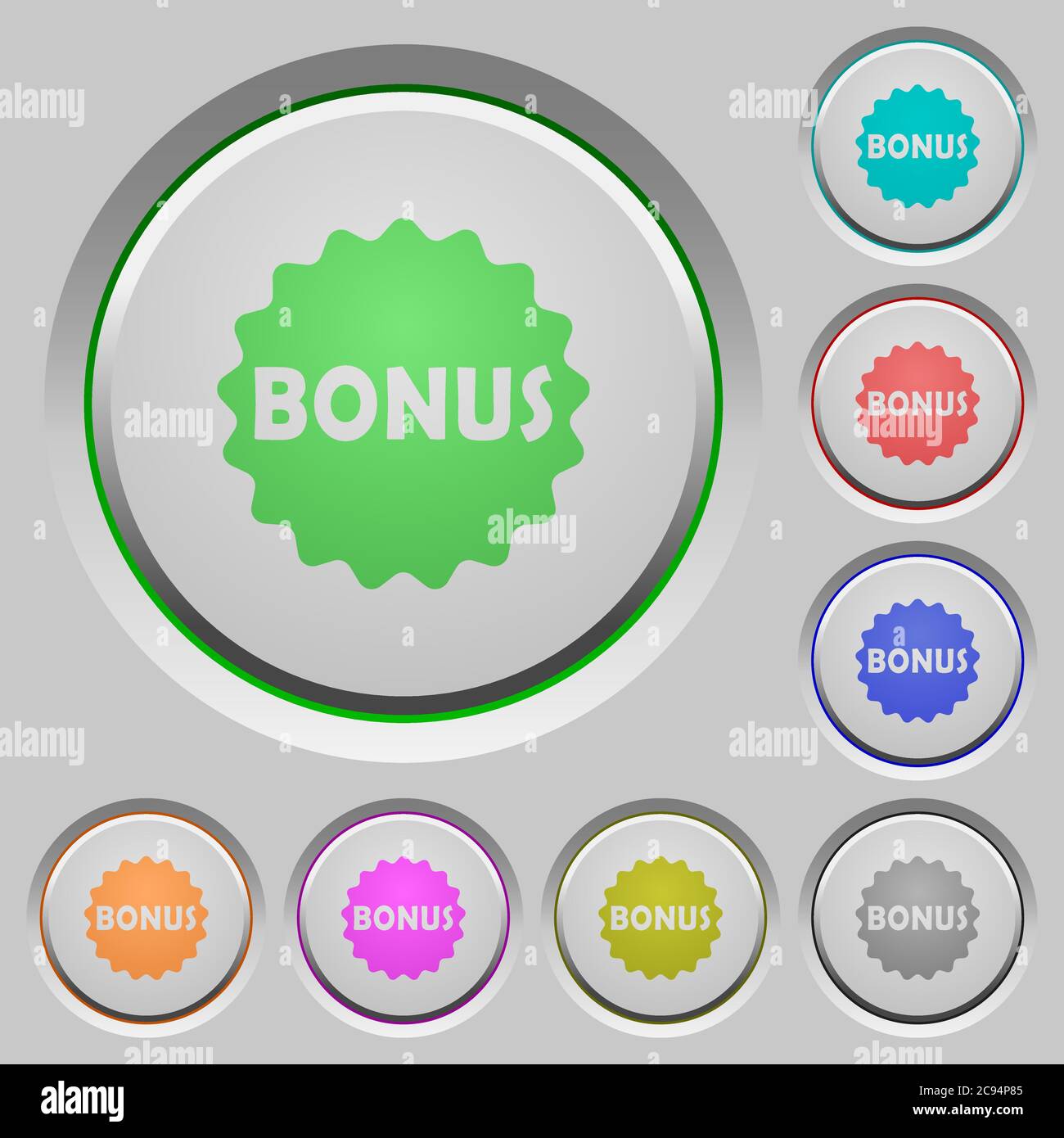 Bonus sticker color icons on sunk push buttons Stock Vector Image & Art ...