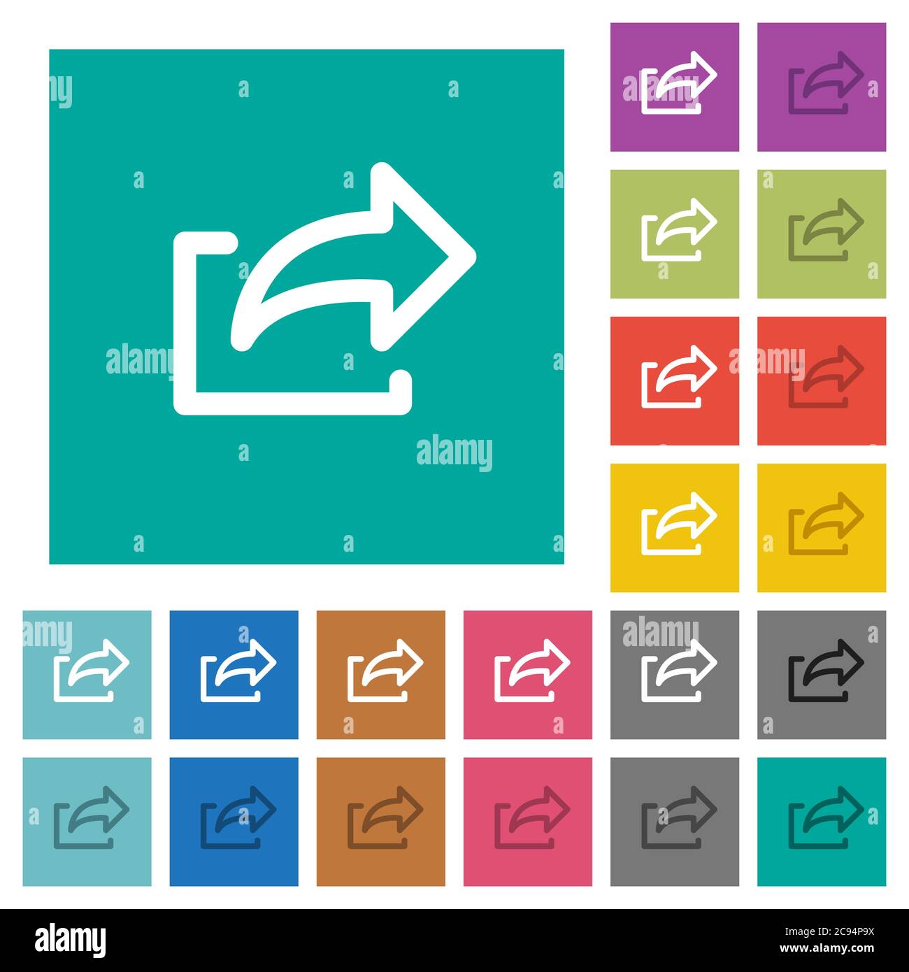 Export symbol multi colored flat icons on plain square backgrounds ...