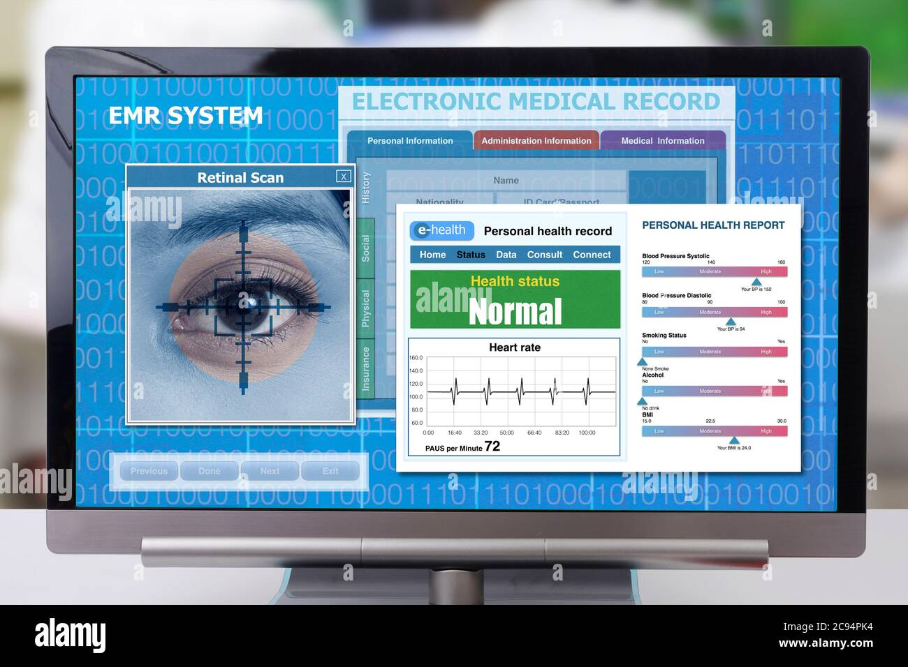 Patient retinal scan to search medical record and health information ...