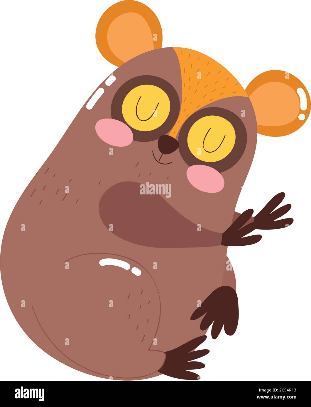 cute animals tarsius cartoon isolated icon design white background ...
