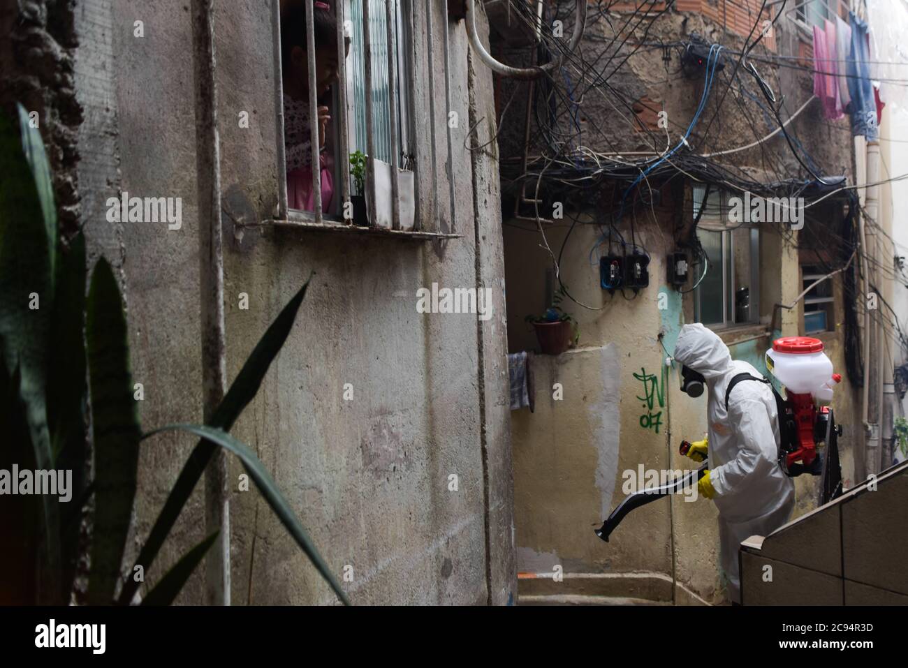 RIO DE JANEIRO,BRAZIL,APRIL,10,2020: residents of the favela dona marta ...