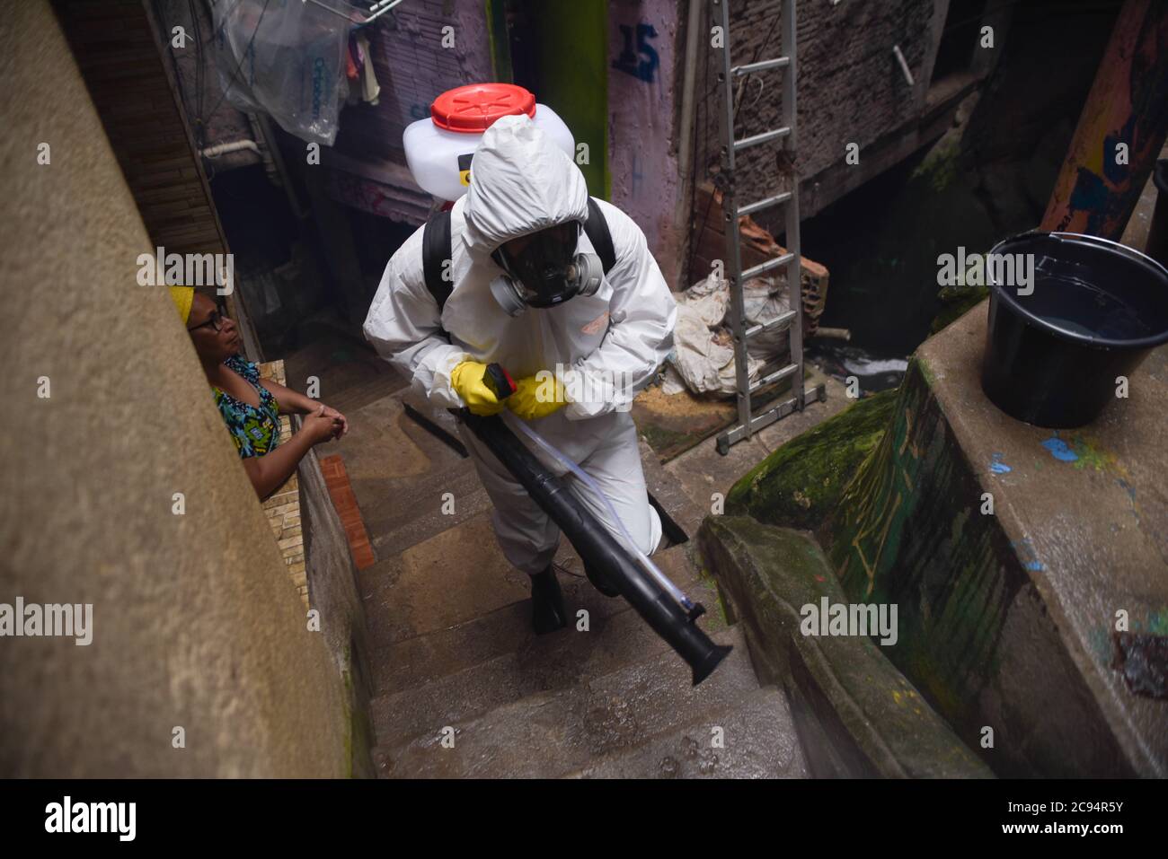 RIO DE JANEIRO,BRAZIL,APRIL,10,2020: residents of the favela dona marta ...