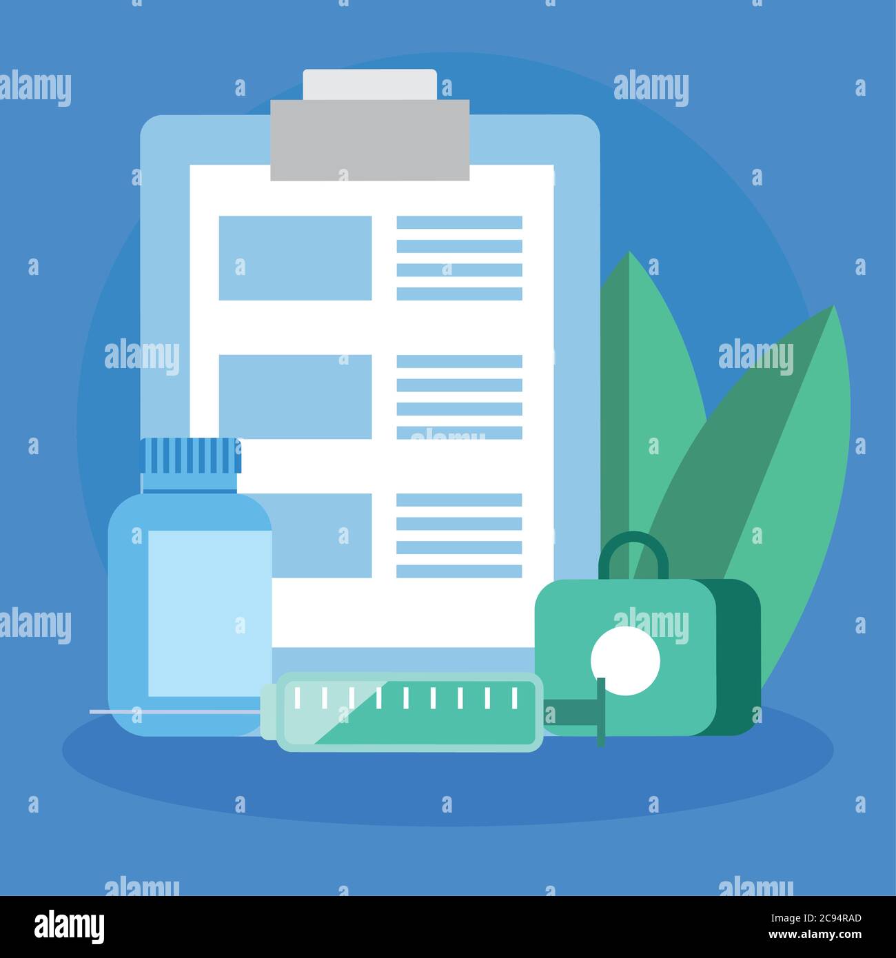medical order checklist and drugs vector illustration design Stock ...