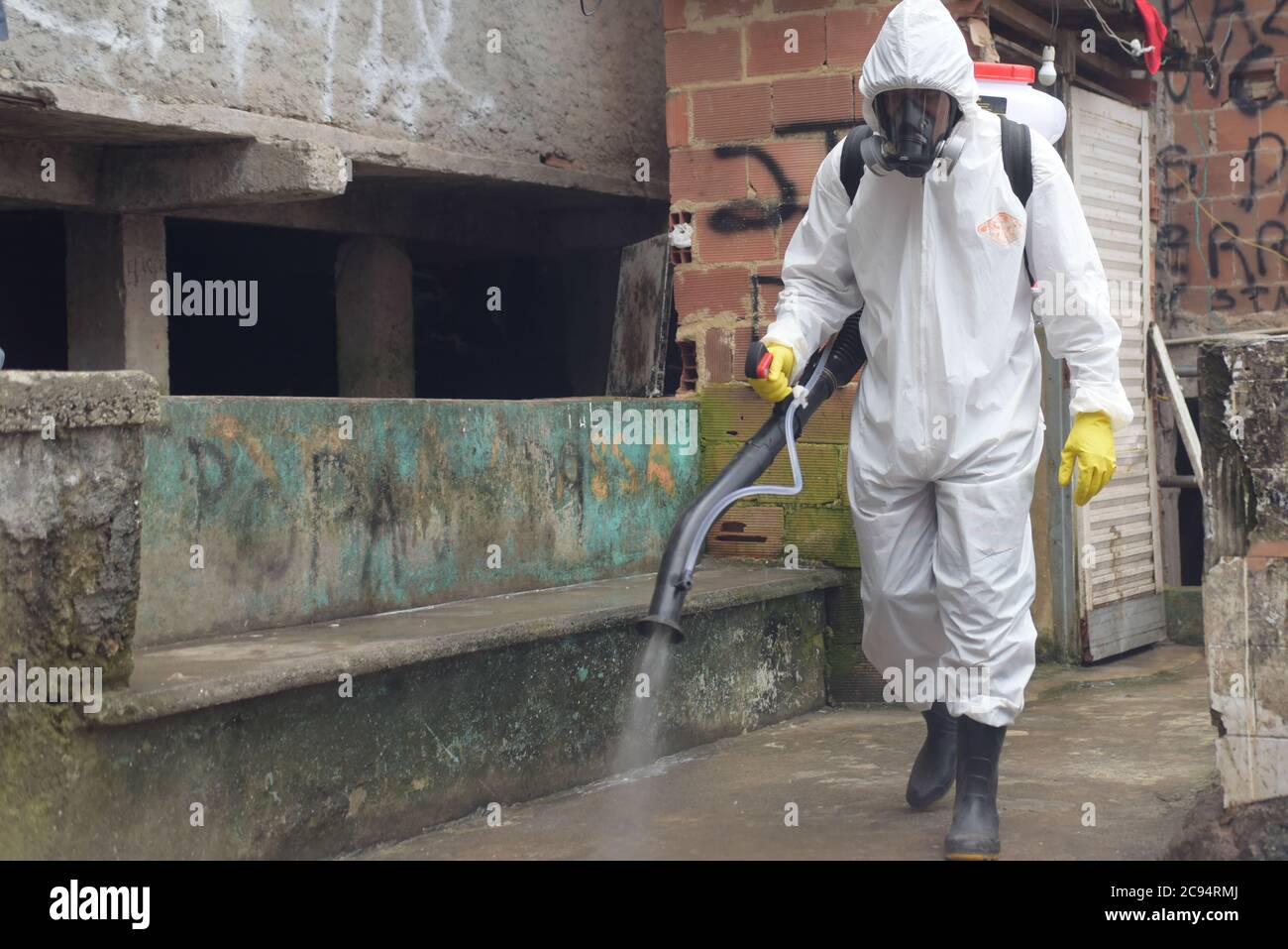 RIO DE JANEIRO,BRAZIL,APRIL,10,2020: residents of the favela dona marta ...