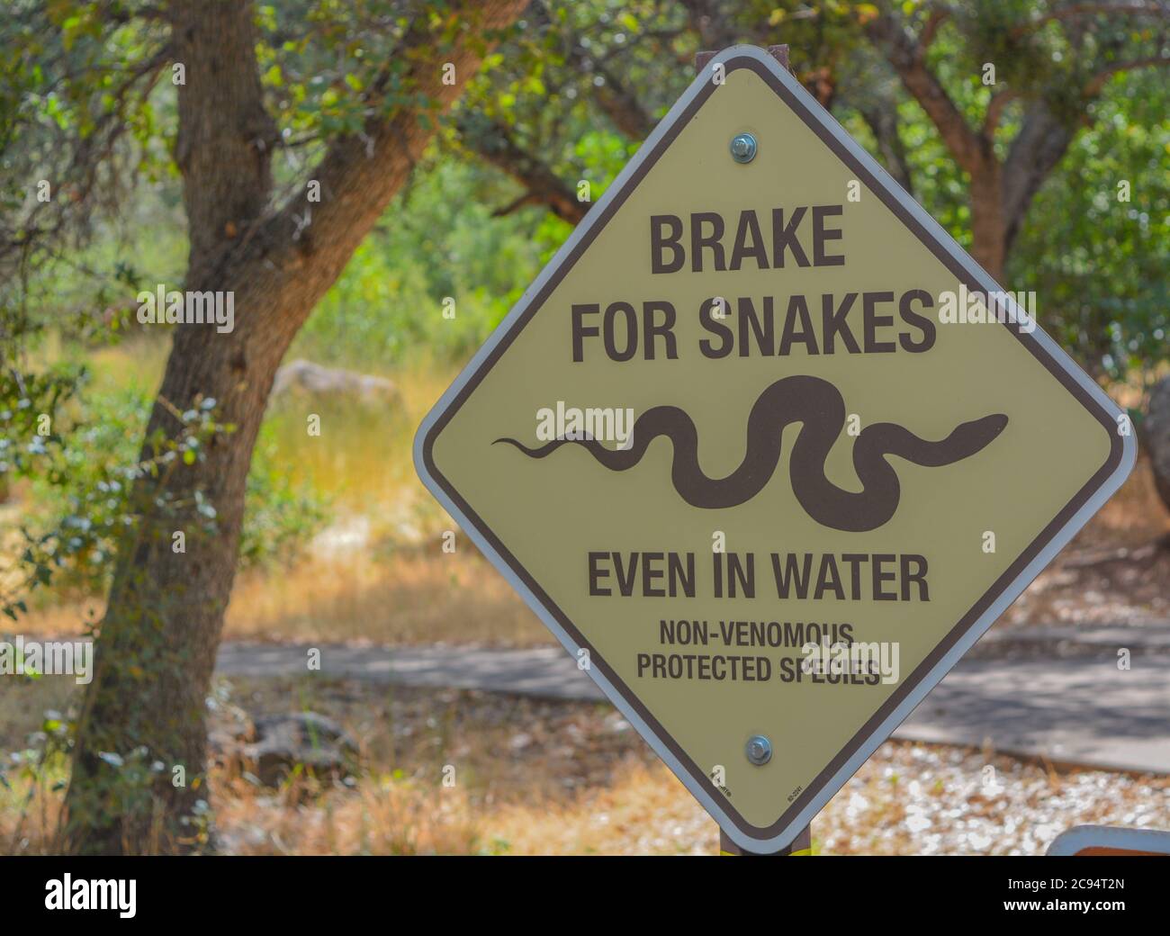 Break For Snakes, Even In Water Sign in Oak Creek Canyon, Northern ...