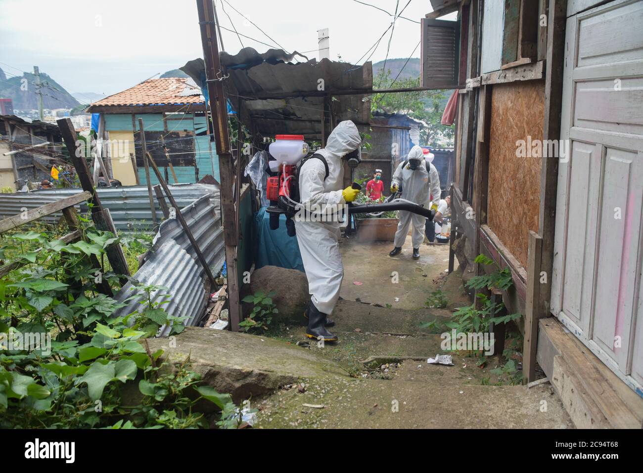 RIO DE JANEIRO,BRAZIL,APRIL,10,2020: residents of the favela dona marta ...