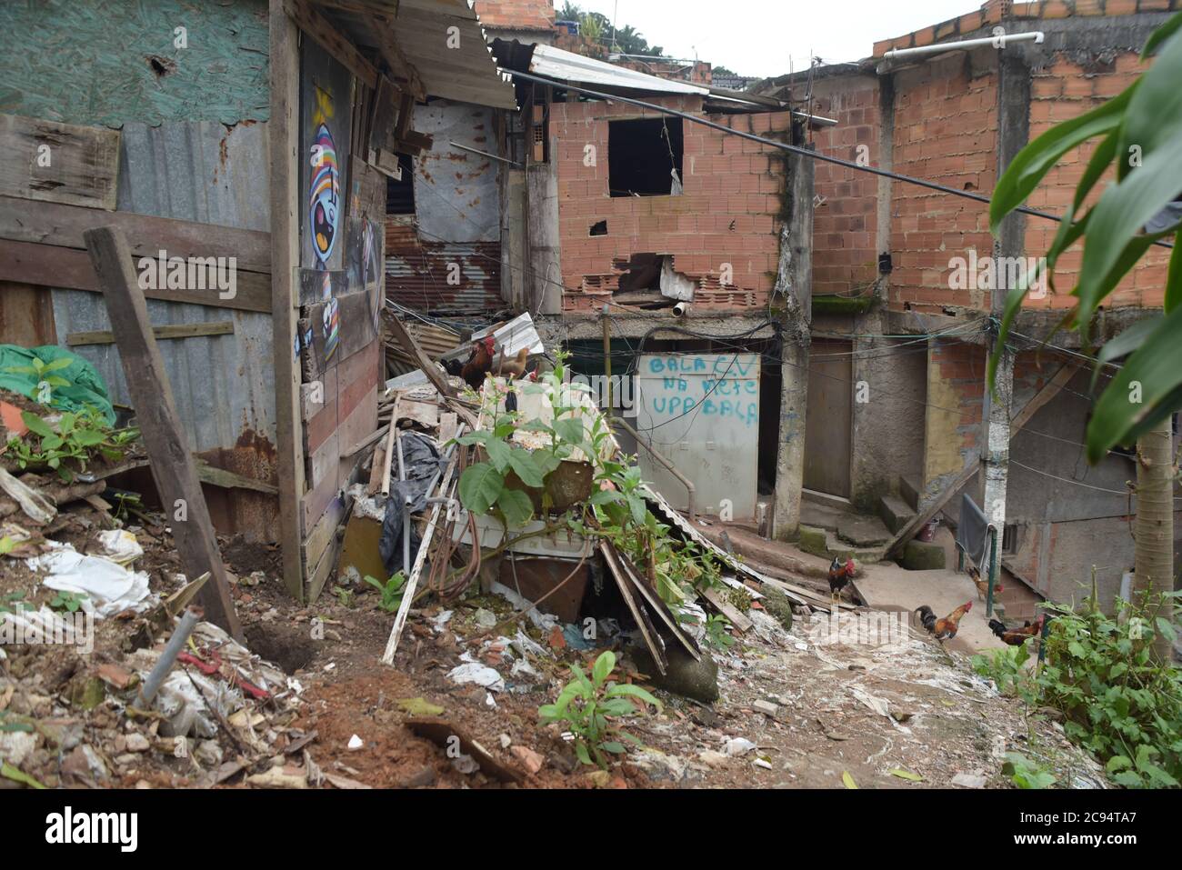 RIO DE JANEIRO,BRAZIL,APRIL,10,2020: residents of the favela dona marta ...