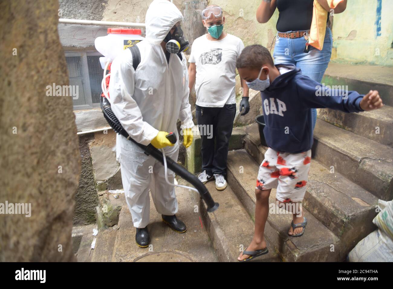RIO DE JANEIRO,BRAZIL,APRIL,10,2020: residents of the favela dona marta ...