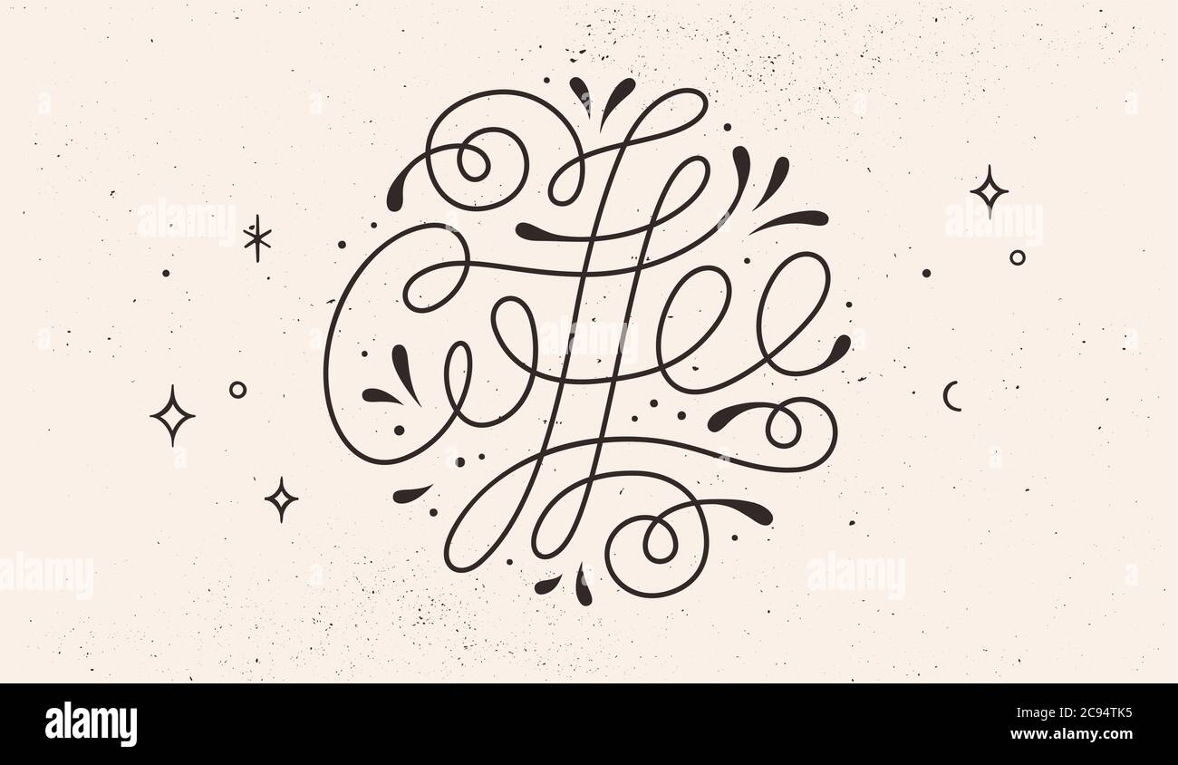 Coffee. Hand-drawn lettering text Coffee Stock Vector Image & Art - Alamy