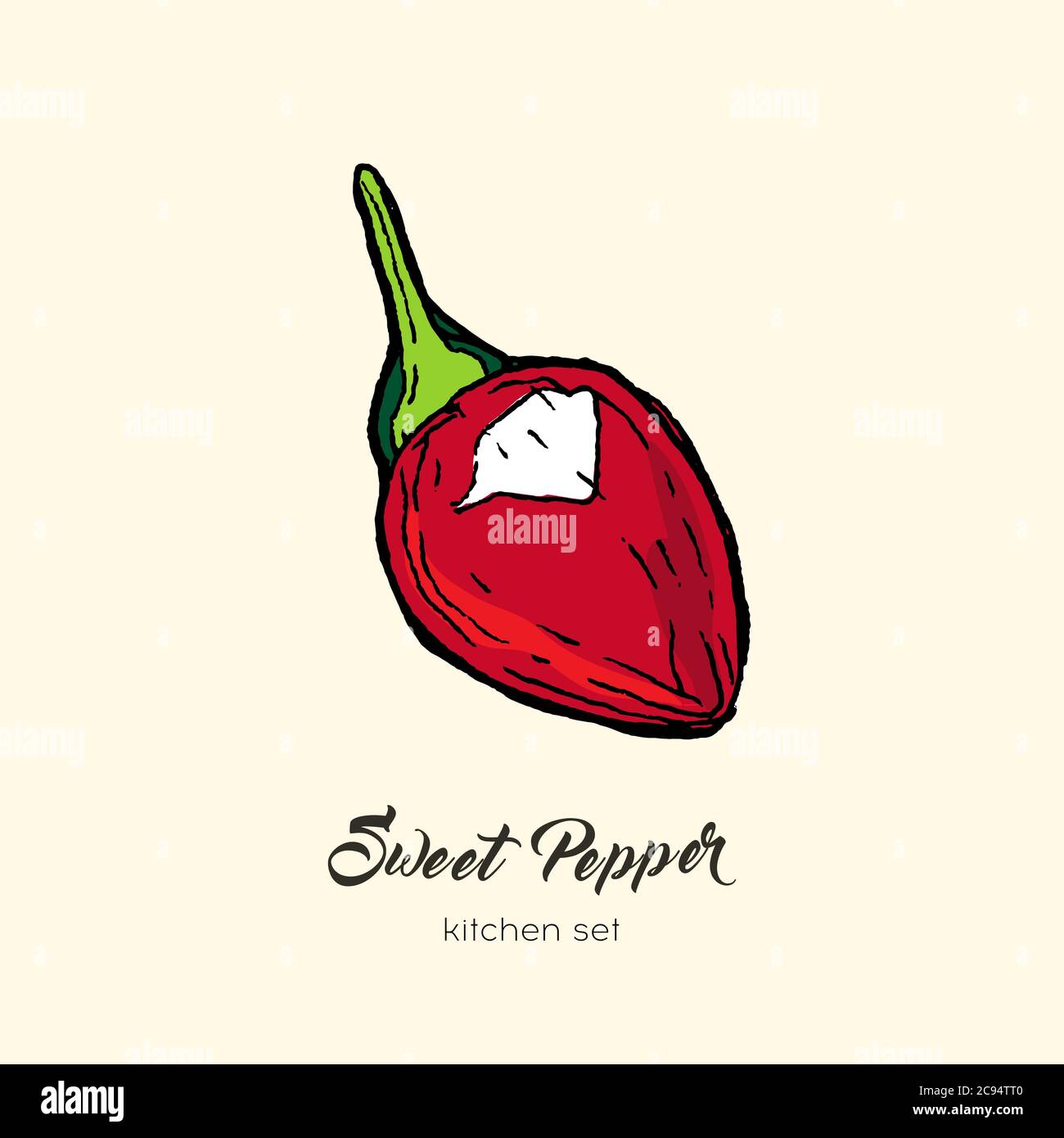 Jalapeno pepper red bell Stock Vector Images - Alamy