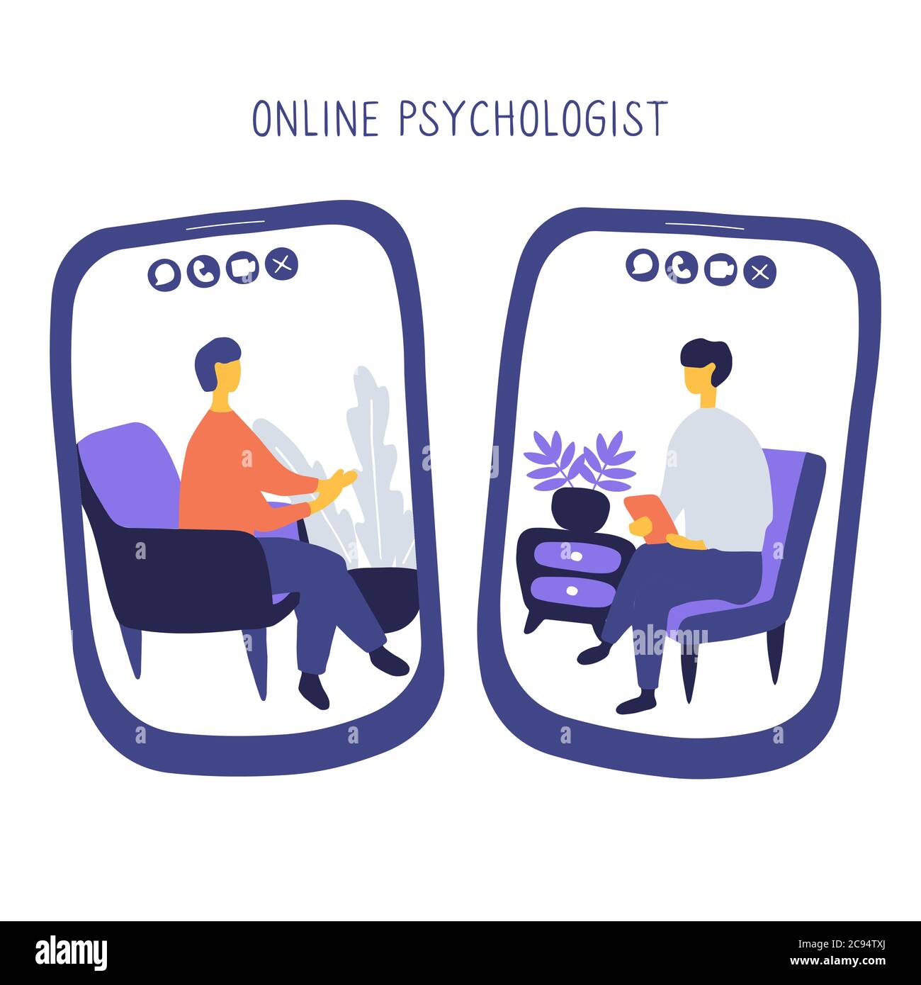 Two Person Phone Call Clipart