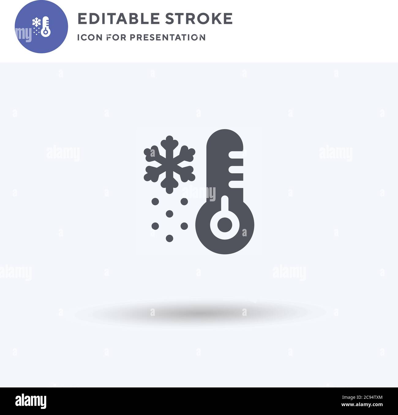 Temperature icon vector, filled flat sign, solid pictogram isolated on ...